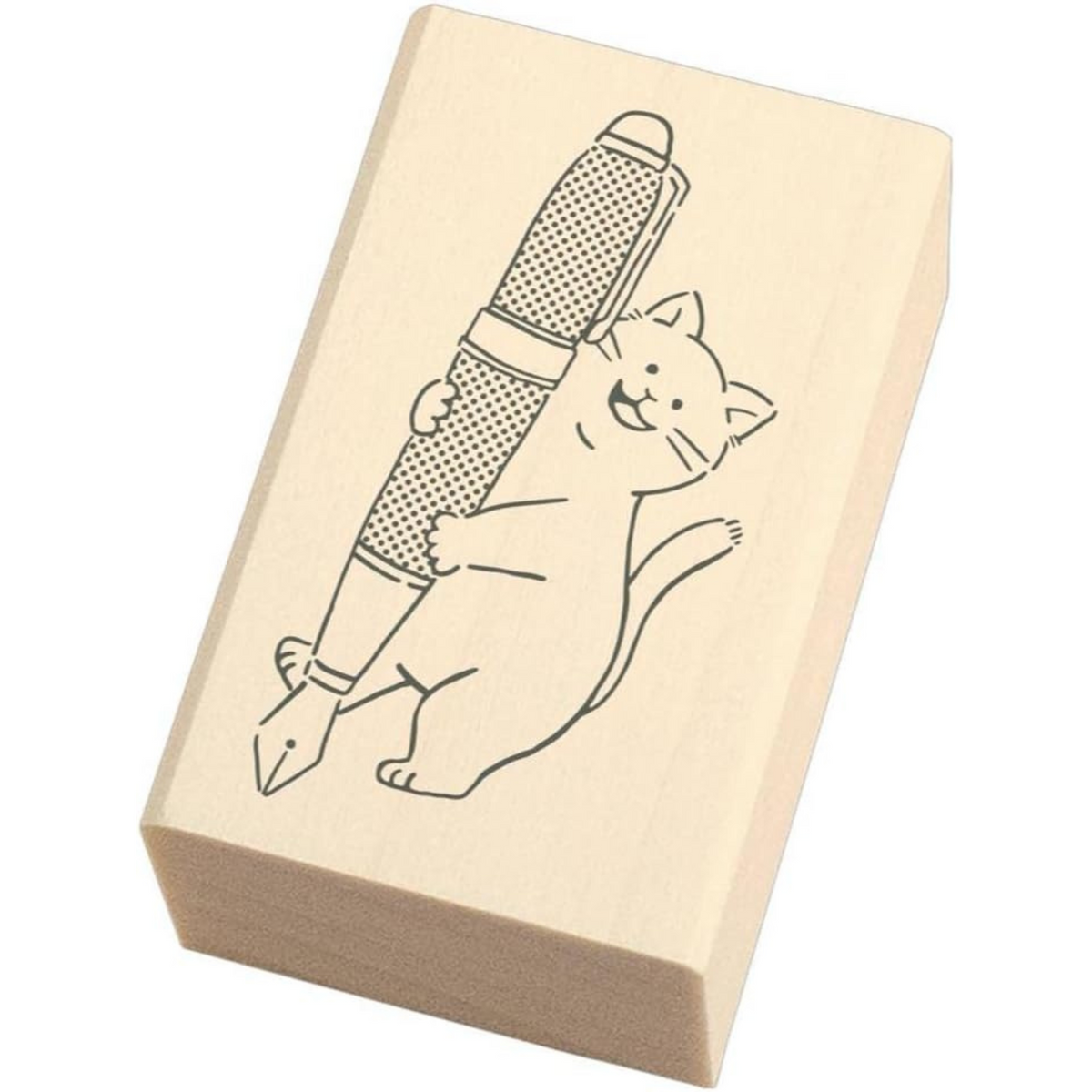 BEVERLY | Sello de Madera Ink No Aibo Gato con Pluma TSW-121 – Suikawaii