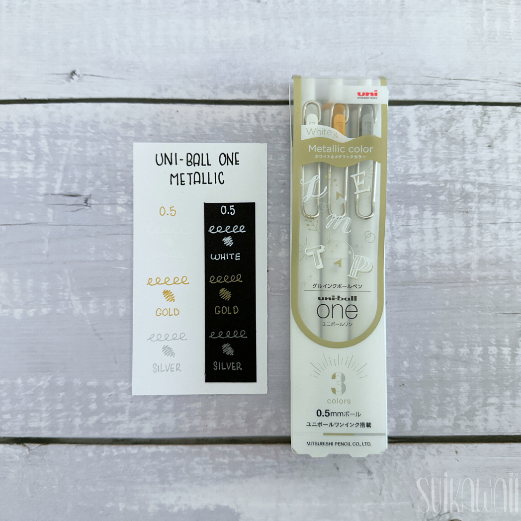UNI-BALL | Set 3 Bolígrafos Uni-Ball One 0.5 mm Metalizados – Suikawaii